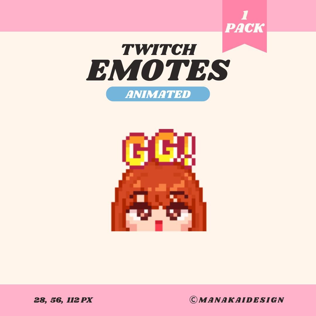 Animated Gg Chibi Girl Twitch Emotes | Pixel Art Sticker for Game ...