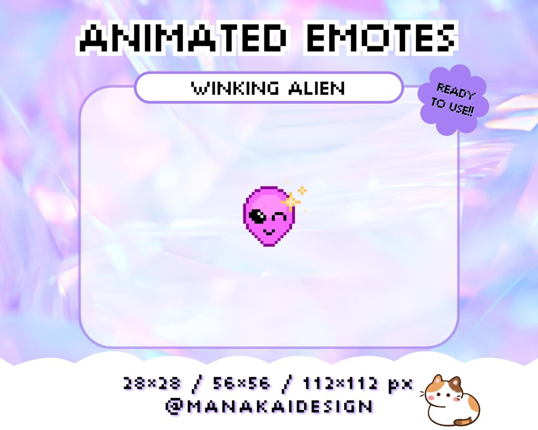 Winking Alien Twitch Animated Emote, Kawaii Pixel Channel Point for ...
