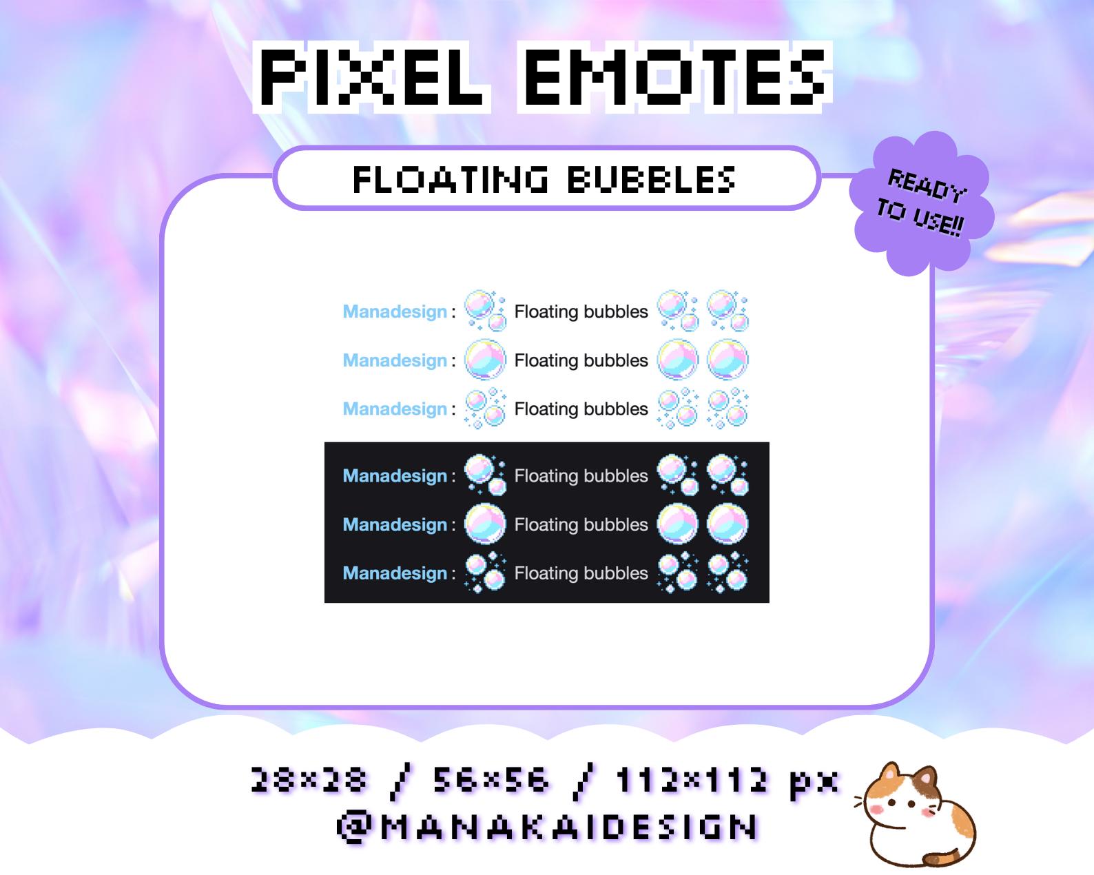 Floating Bubble Twitch Emotes | Kawaii Mermaid Pixel Channel Points ...