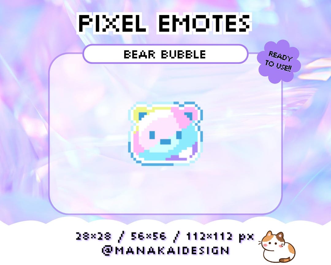 Teddy Bear Bubble Twitch Emotes Kawaii Soft Channel Points Bubblecore ...