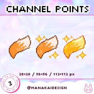 Fox Tail Twitch Channel Points | Kawaii Red Fox Emotes Set | Gold ...