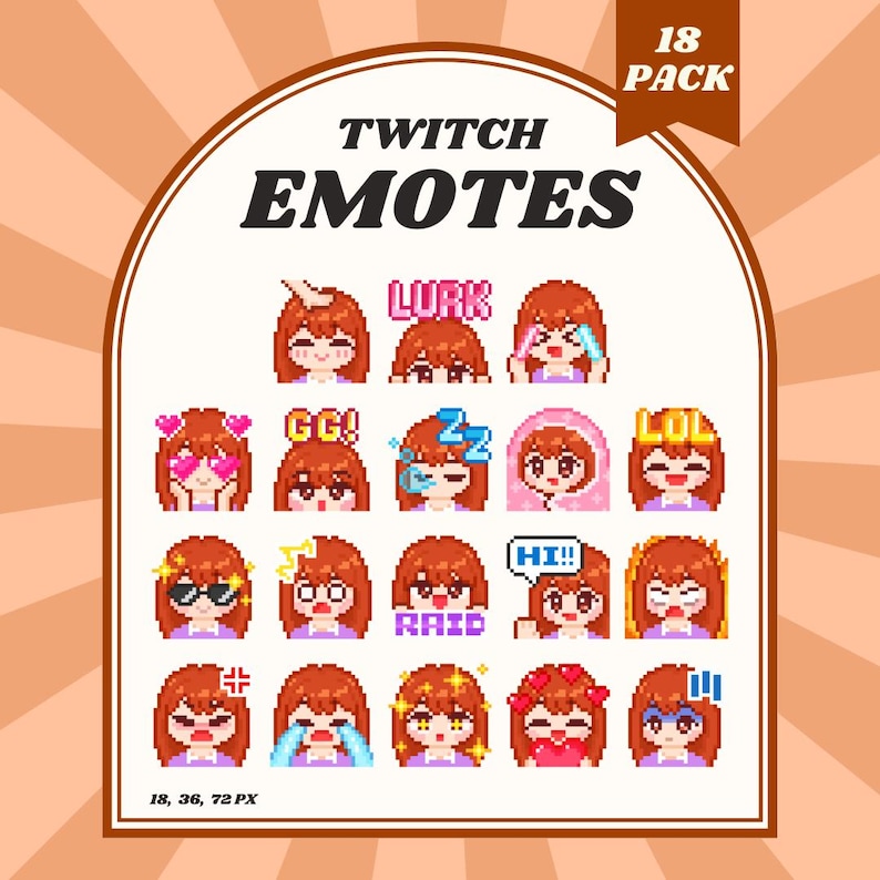Custom Pixel Animated Emotes for Twitch, Commission - Etsy