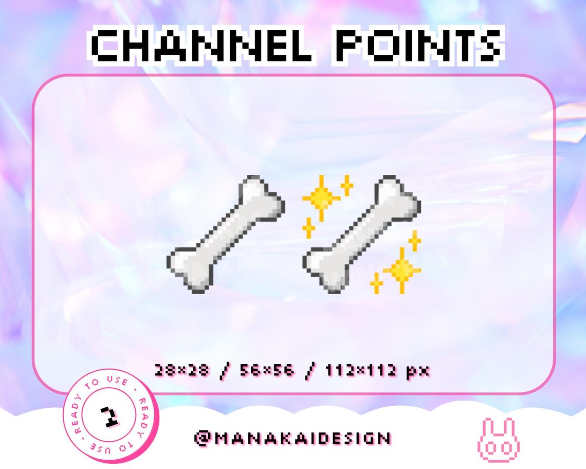 Bone Twitch Channel Points | Kawaii Pixel Art Dog Emotes | Pet Snack ...