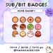 Home Bakery Twitch Sub Badges, Kawaii Bit Badge for Streaming ...