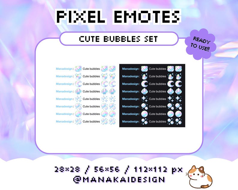 Floating Bubble Twitch Channel Point | Kawaii Twinkle Pixel Emote ...