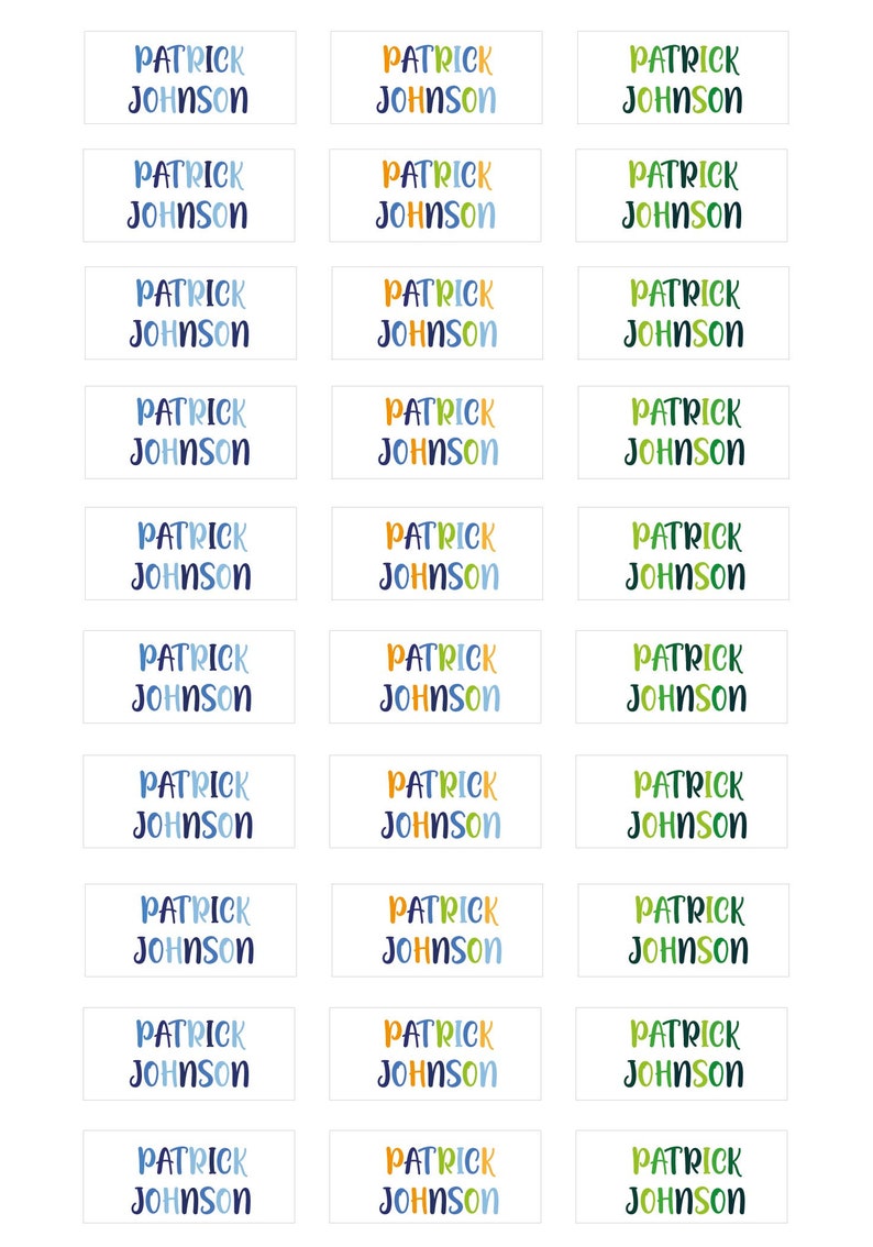 Personalized Boy Name Labels: School Supply Stickers - Etsy
