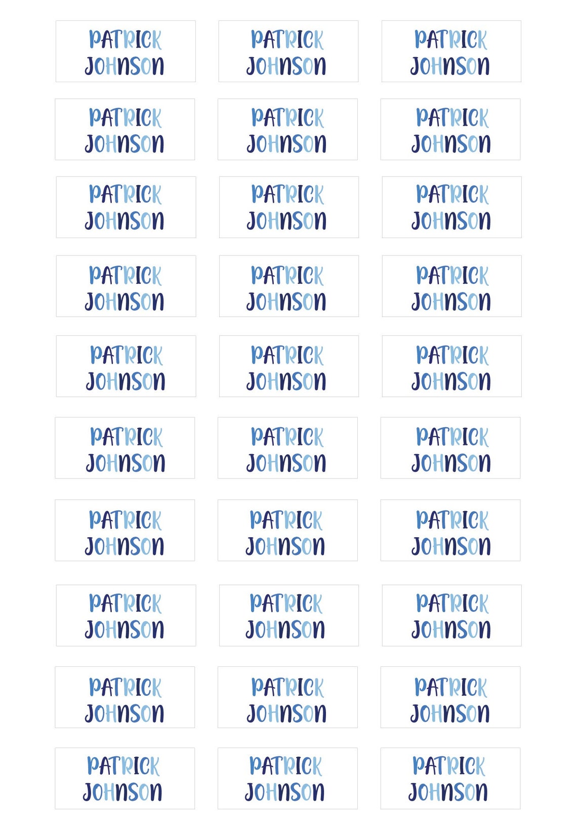 Personalized Boy Name Labels: School Supply Stickers - Etsy