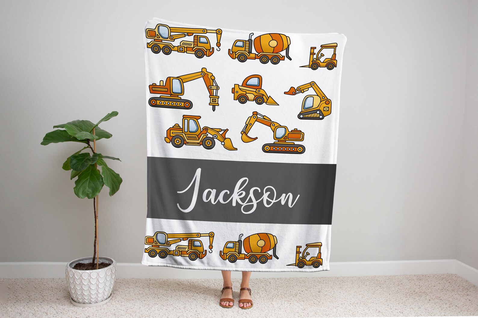 Personalized Construction Rug: Vehicle Nursery Decor - Etsy