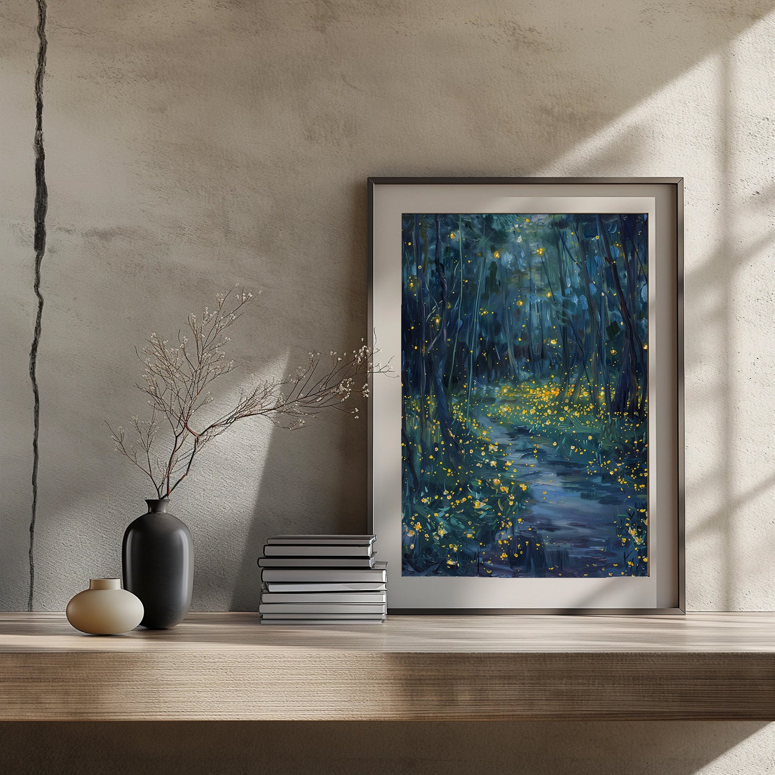 Mystical Firefly Woods Original Digital Art Painting for Download ...