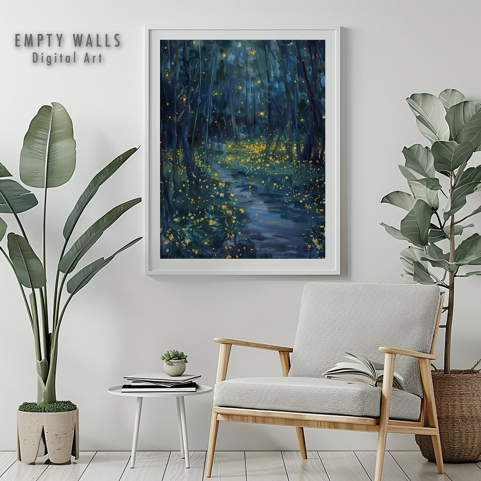 Mystical Firefly Woods Original Digital Art Painting for Download ...