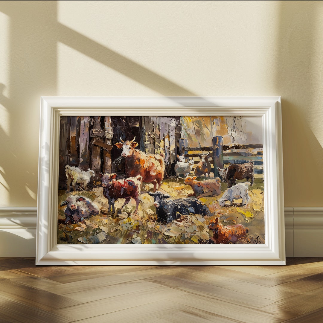 Rustic Countryside Farm Animals Digital Art Prints: Downloadable Ranch ...