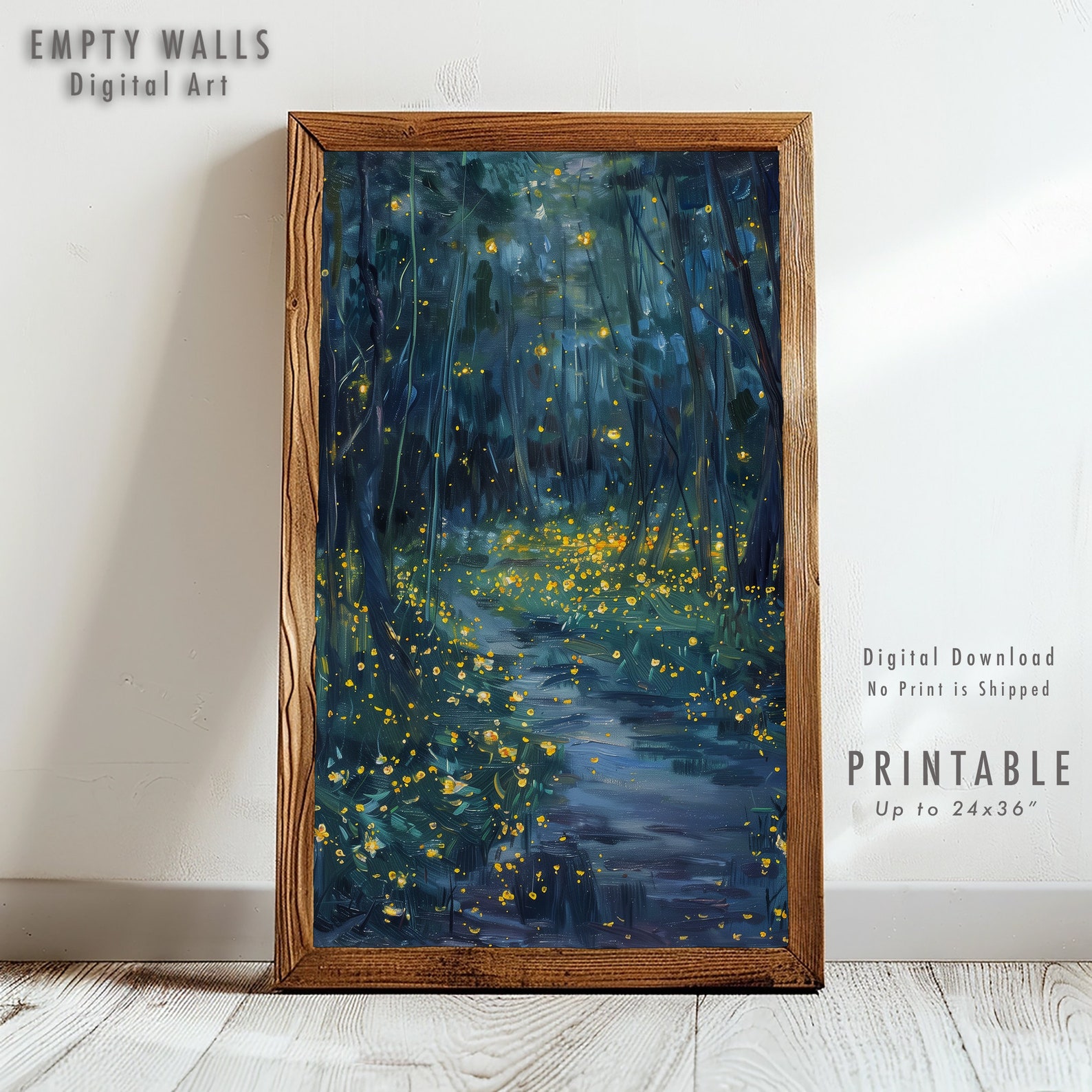 Mystical Firefly Woods Original Digital Art Painting for Download ...