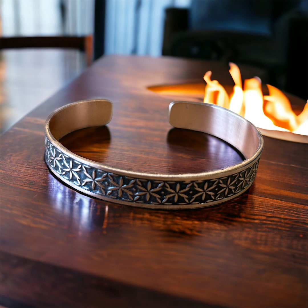 ICONIUM Pure Copper Bloom Design Bracelet - Etsy