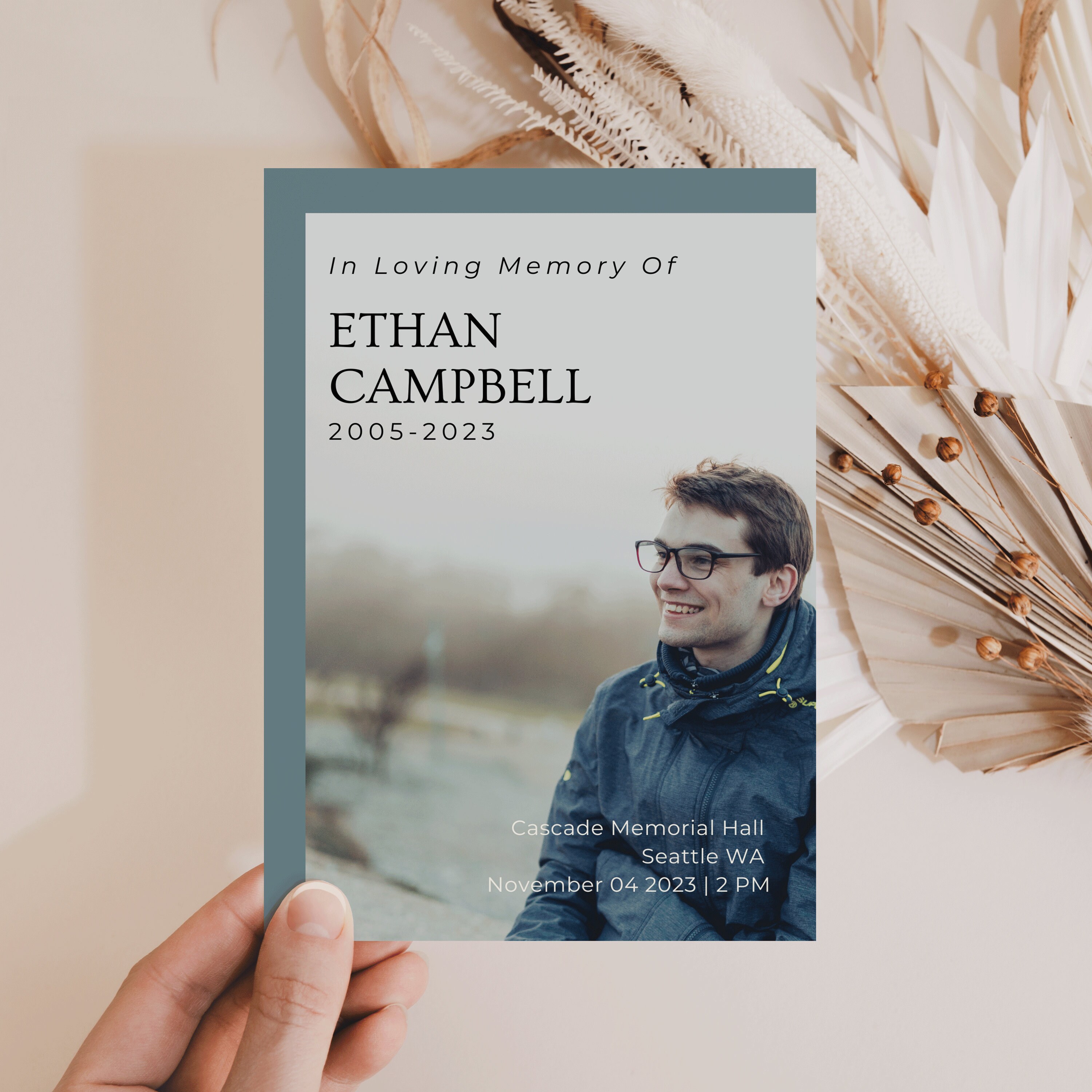 Funeral Program, Funeral Program Template, Funeral Favor, Obituary ...