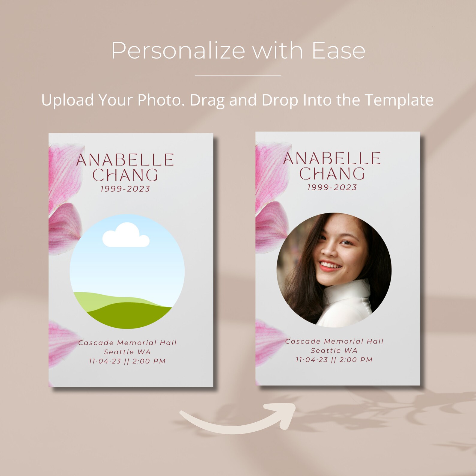 Funeral Program, Funeral Program Template, Obituary Template for Women ...