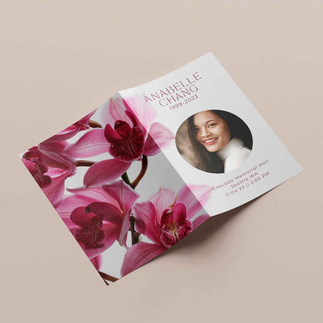 Funeral Program, Funeral Program Template, Obituary Template for Women ...