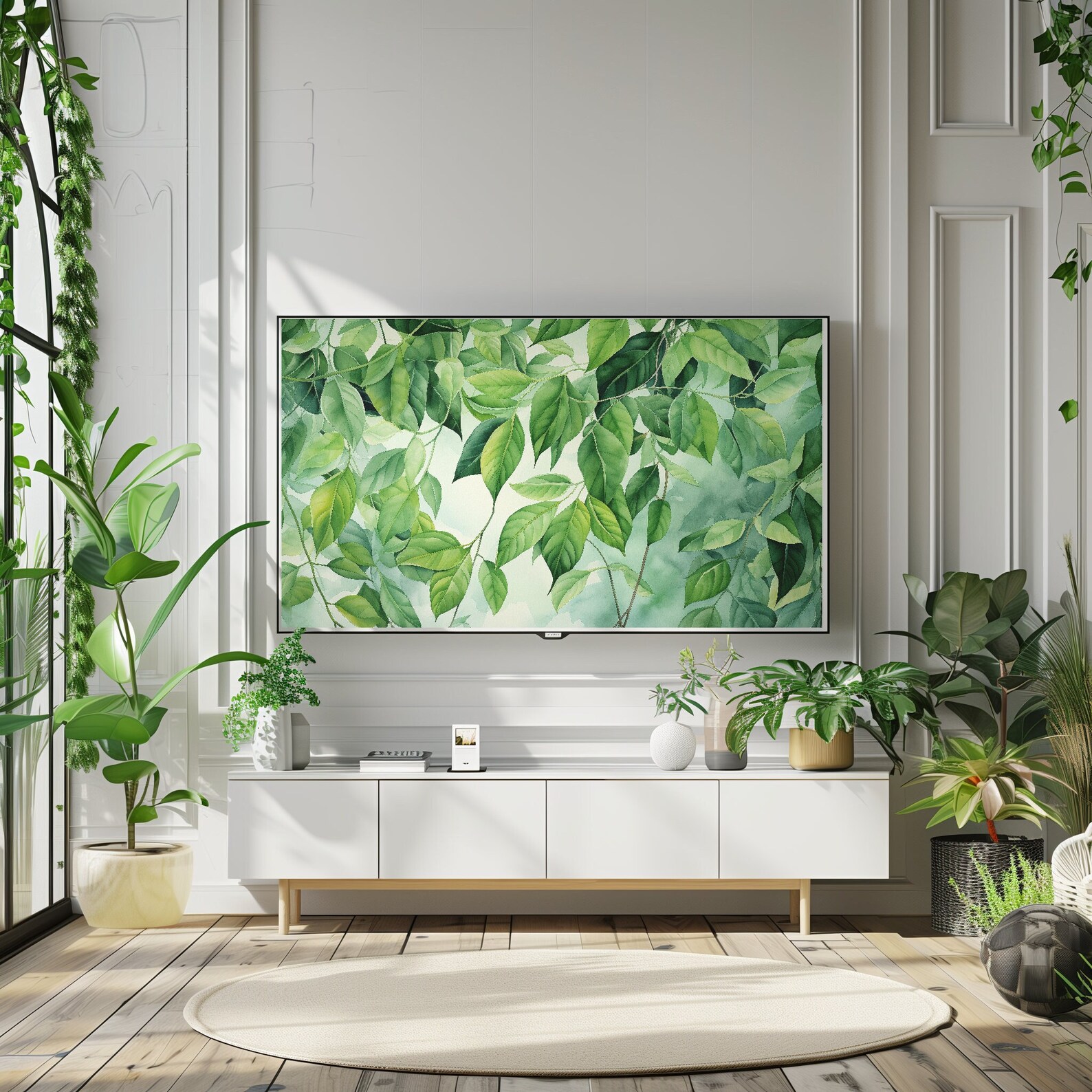 Greenery Samsung TV Frame Art,botanical Samsung TV Wall Decor,digital ...