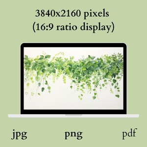 Simple Green Leaves Hanging Frame TV Art, Spring Frame TV Art, Instant ...