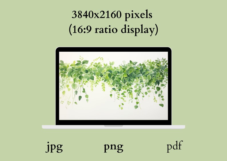 Simple Green Leaves Hanging Frame TV Art, Spring Frame TV Art, Instant ...