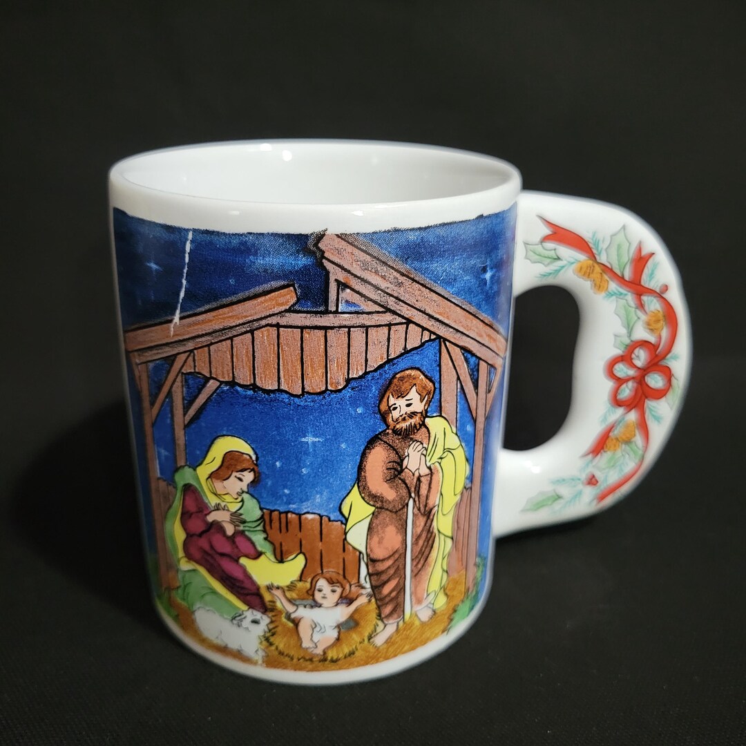 Christmas Nativity Scene Mug 10 Oz Vintage - Etsy