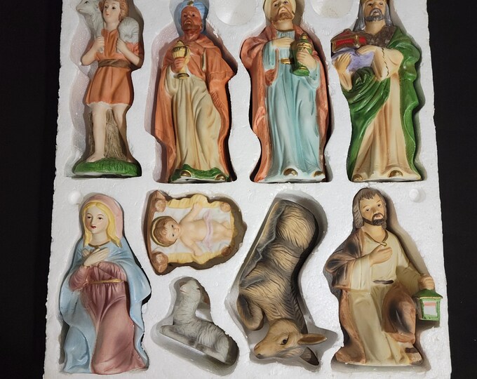 Vintage Homco 9 Piece Nativity Set 5216 - Etsy