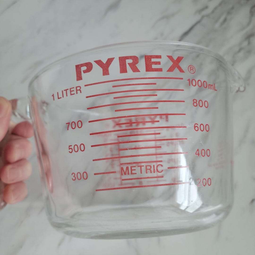 Vintage PYREX Glass Measuring Cup, 4-cup With Red Markings 532 Corning ...
