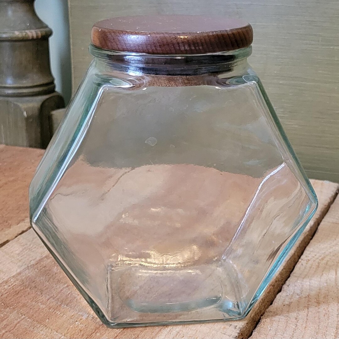 Vintage Hexagonal Old Fashioned General Store Candy Jar Canister With ...
