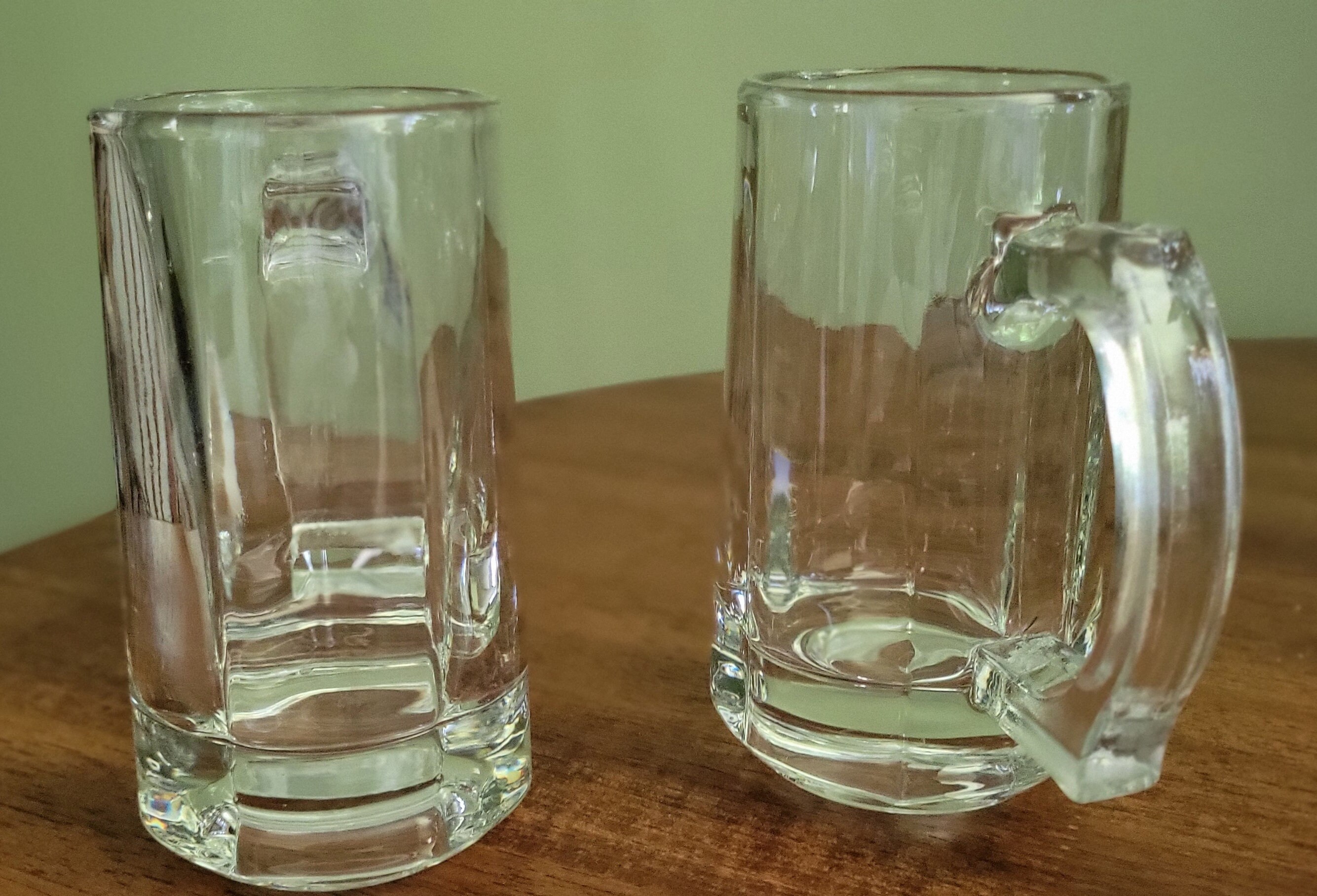 Clear Heavy Beer Mugs Set of 2 Vintage - Etsy