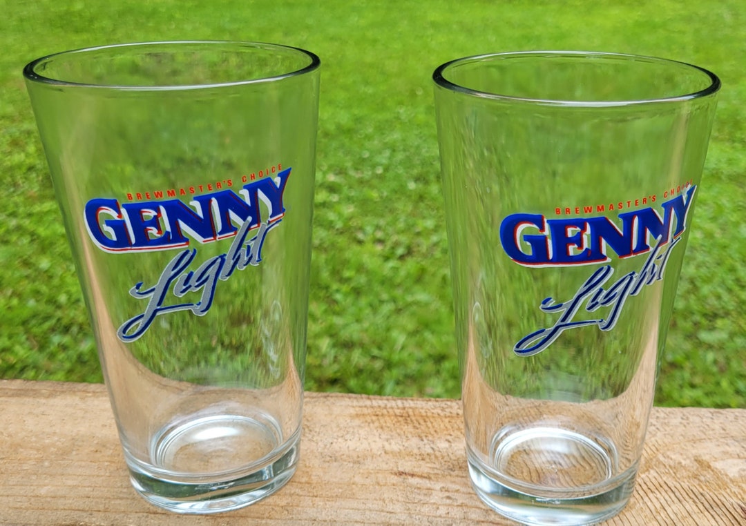 Extremely RARE Genny Light Tavern Beer Glasses by Libby Set of 2 16 Oz ...