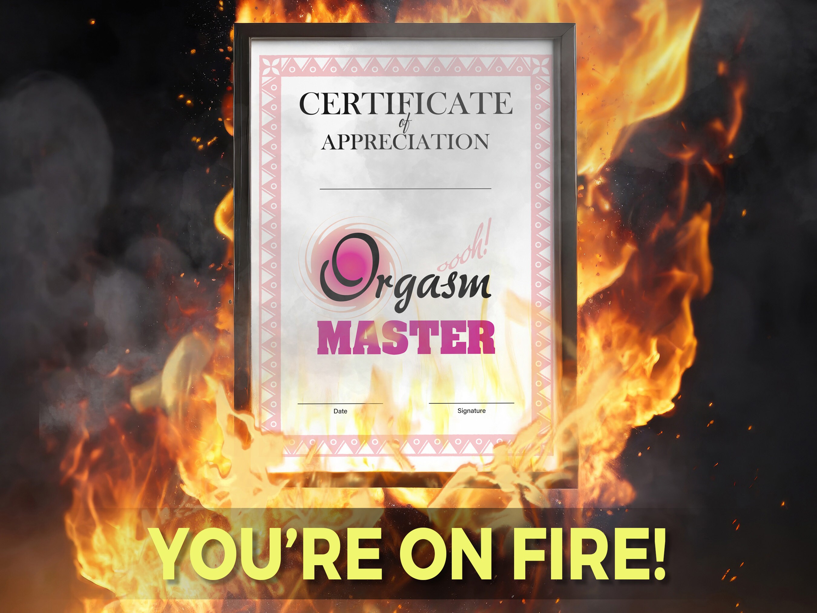 Orgasm Master Certificate - Printable Certificate of Appreciation and Acknowledgement of Sexual ...