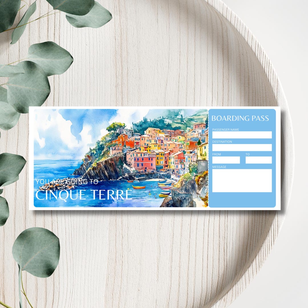 Printable Italy Boarding Pass,editable Plane Ticket,italy Trip Reveal ...