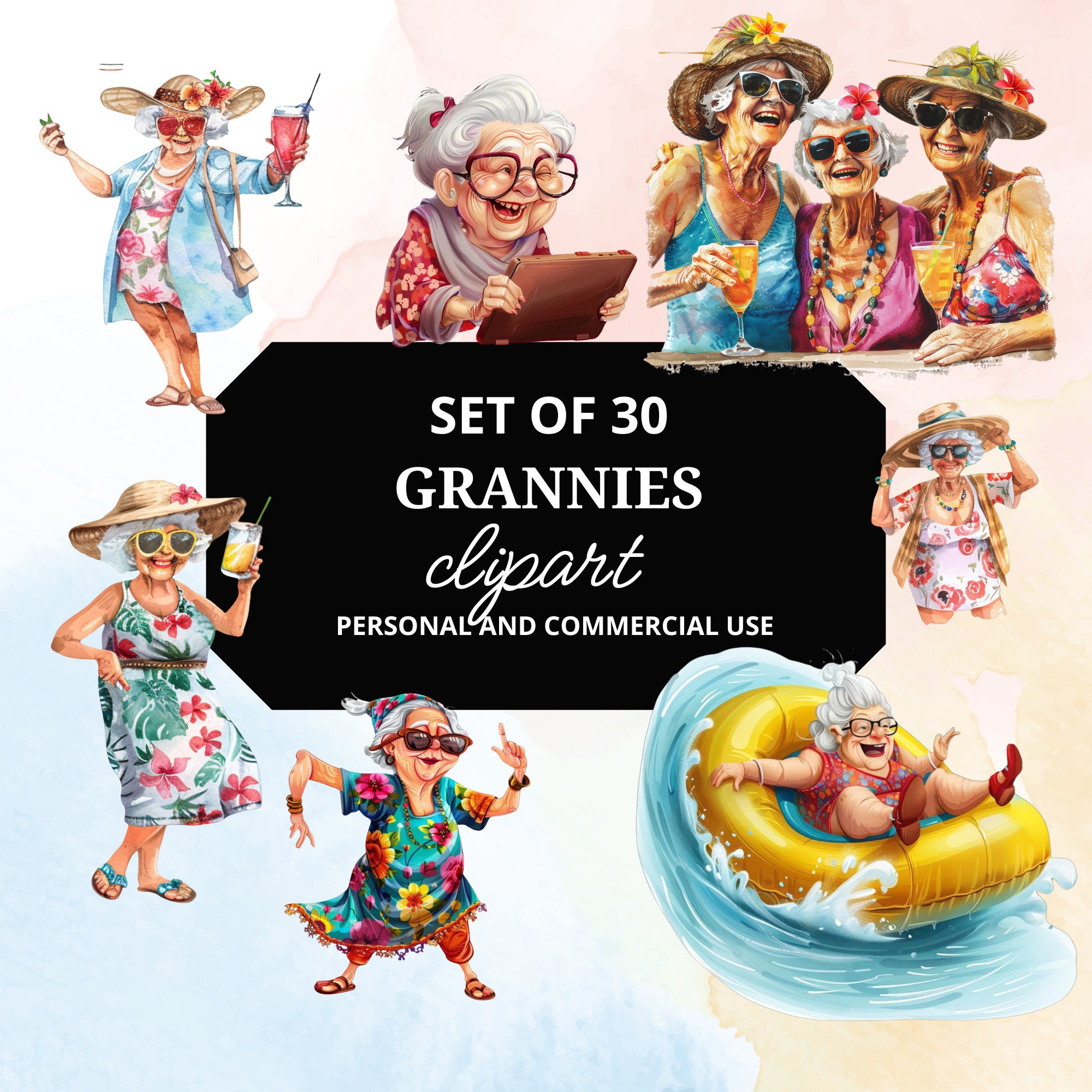 Grandma Clip Art, Funny Old Ladies, Grannies Clip Art, Sassy Grandma ...