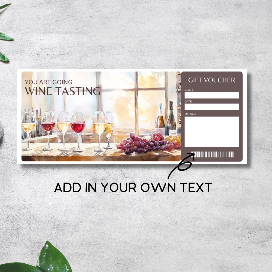 Wine Tasting Voucher, Wine Tasting Ticket, Instant Download, Gift ...