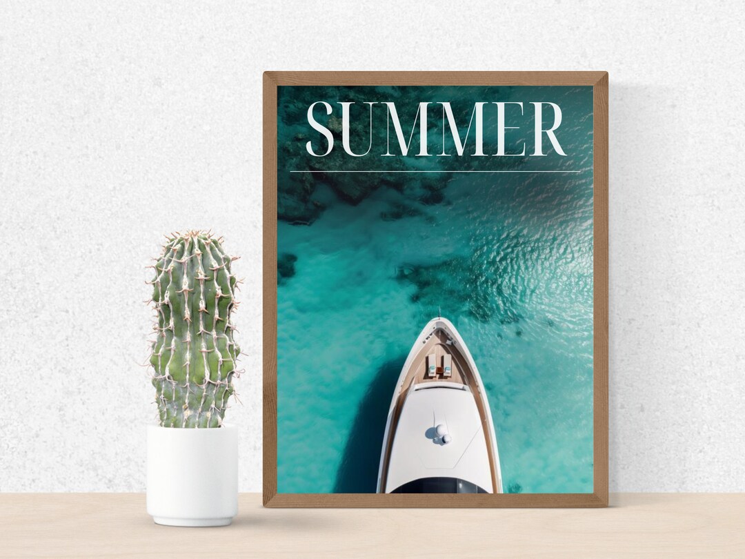 Yacht Poster, Summer Wall Art Poster, Vintage Boat Decor, Retro Wall ...