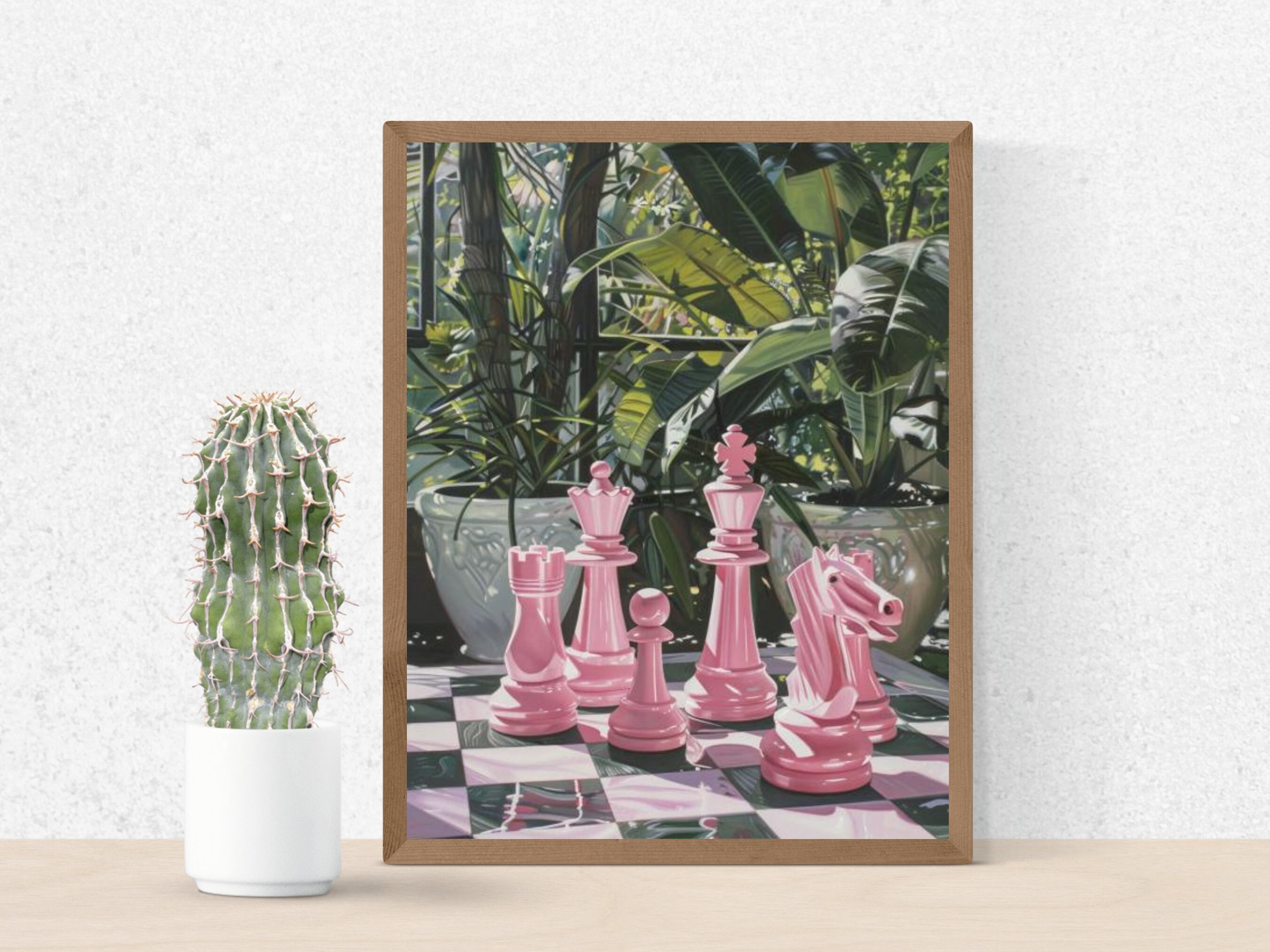 Preppy Pink Chess Poster, Funky Pink Aesthetic Wall Art, Preppy Room ...
