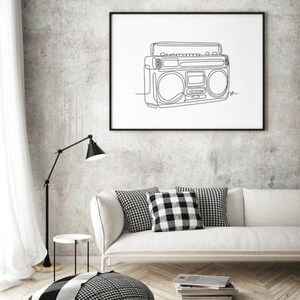 Vintage Radio Line Art, Sanyo, Old School, 80's, Minimalist Art ...