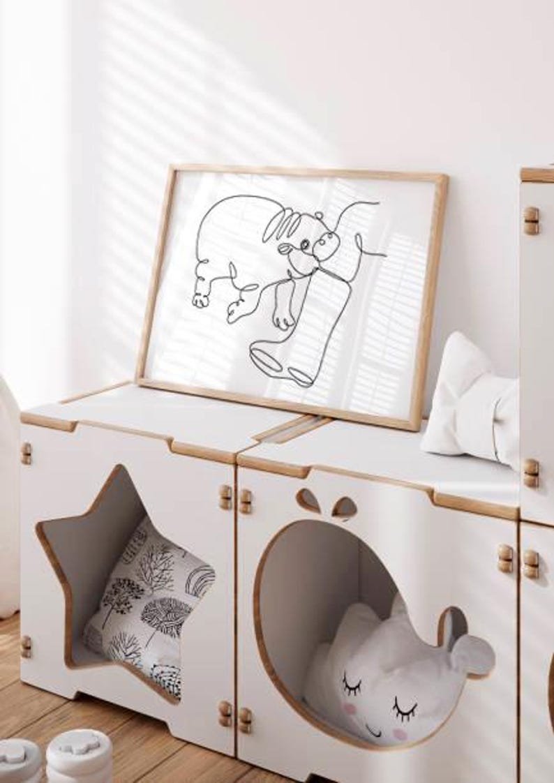 Moo Deng, Pygmy, Hippopotamus, Bite, One Line Art, Minimalist ...