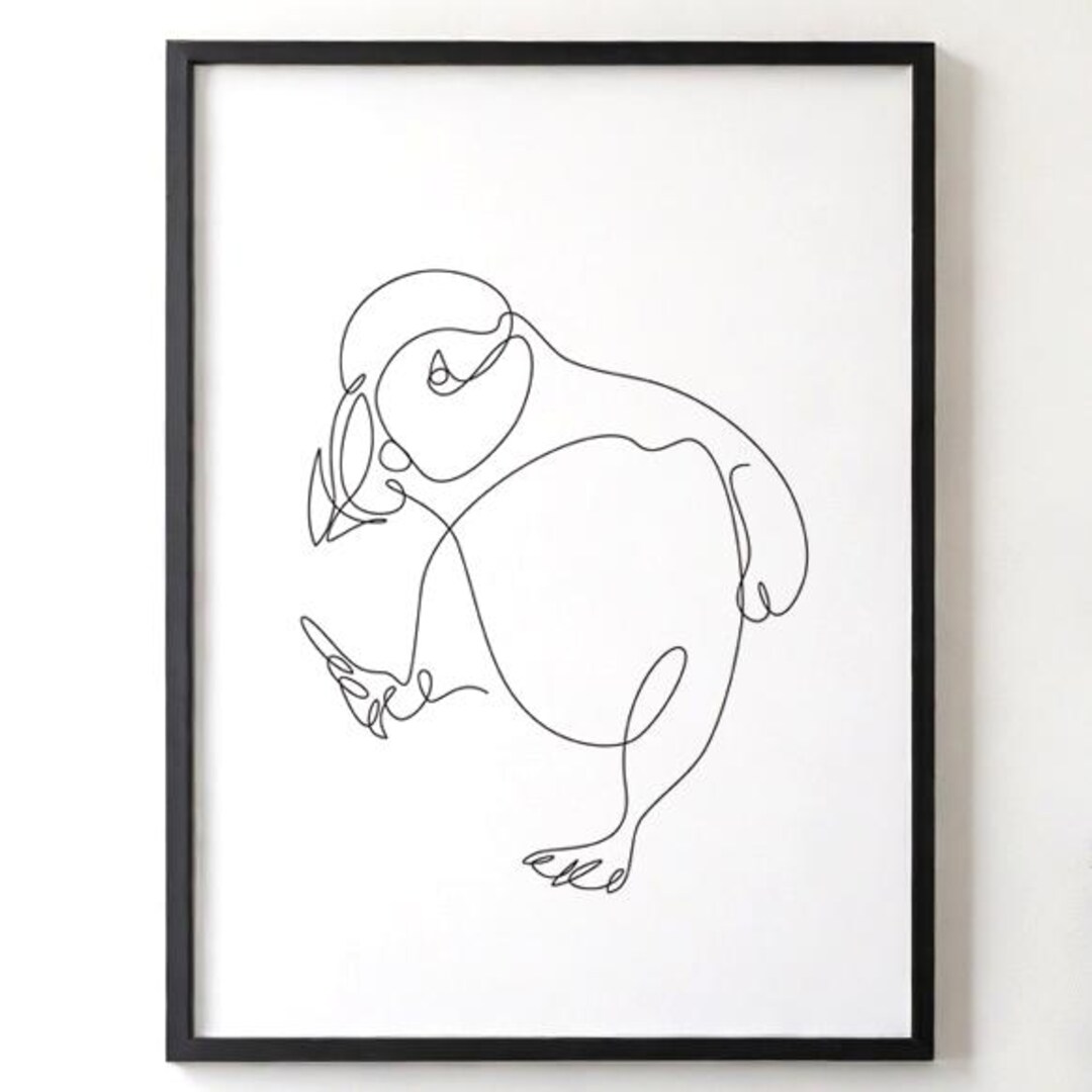 Puffin One Line Art Print: Minimalist Home Decor (digital Download) - Etsy
