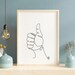 Thumb up Hand Sign Line Art, Minimalist Art, Single Line Drawing, Hand ...