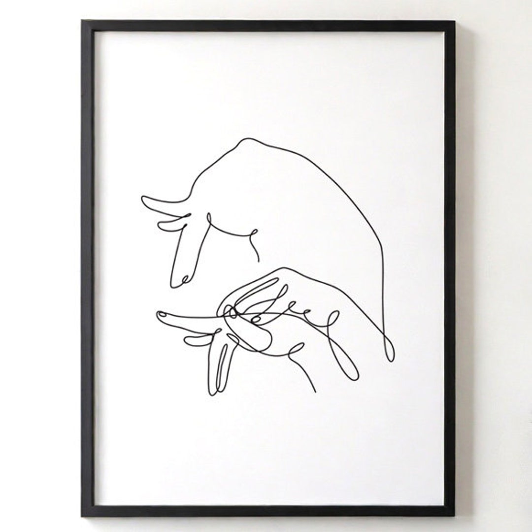 Elephant Hand Shadow Puppet Line Art Print (digital Download) - Etsy