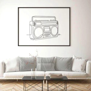 Vintage Sanyo Radio Line Art Print: 80s Home Decor (digital Download ...