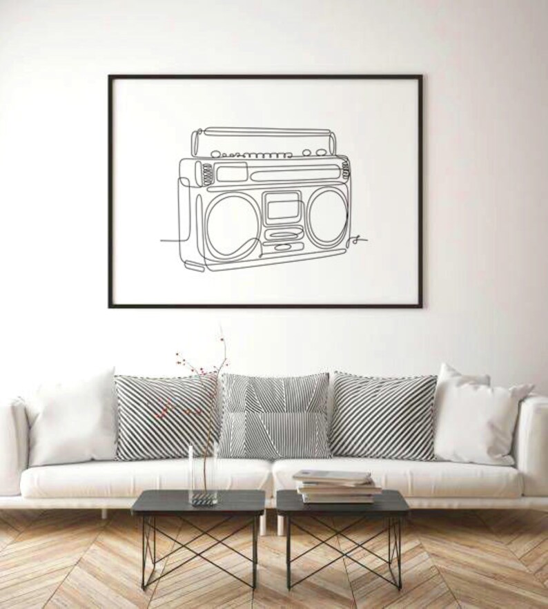 Vintage Radio Line Art, Sanyo, Old School, 80's, Minimalist Art ...