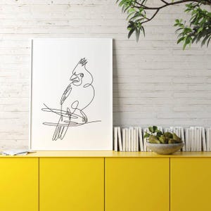 Red Cardinal Bird One Line Art, Angry, Minimalist Art, Continuous Line ...