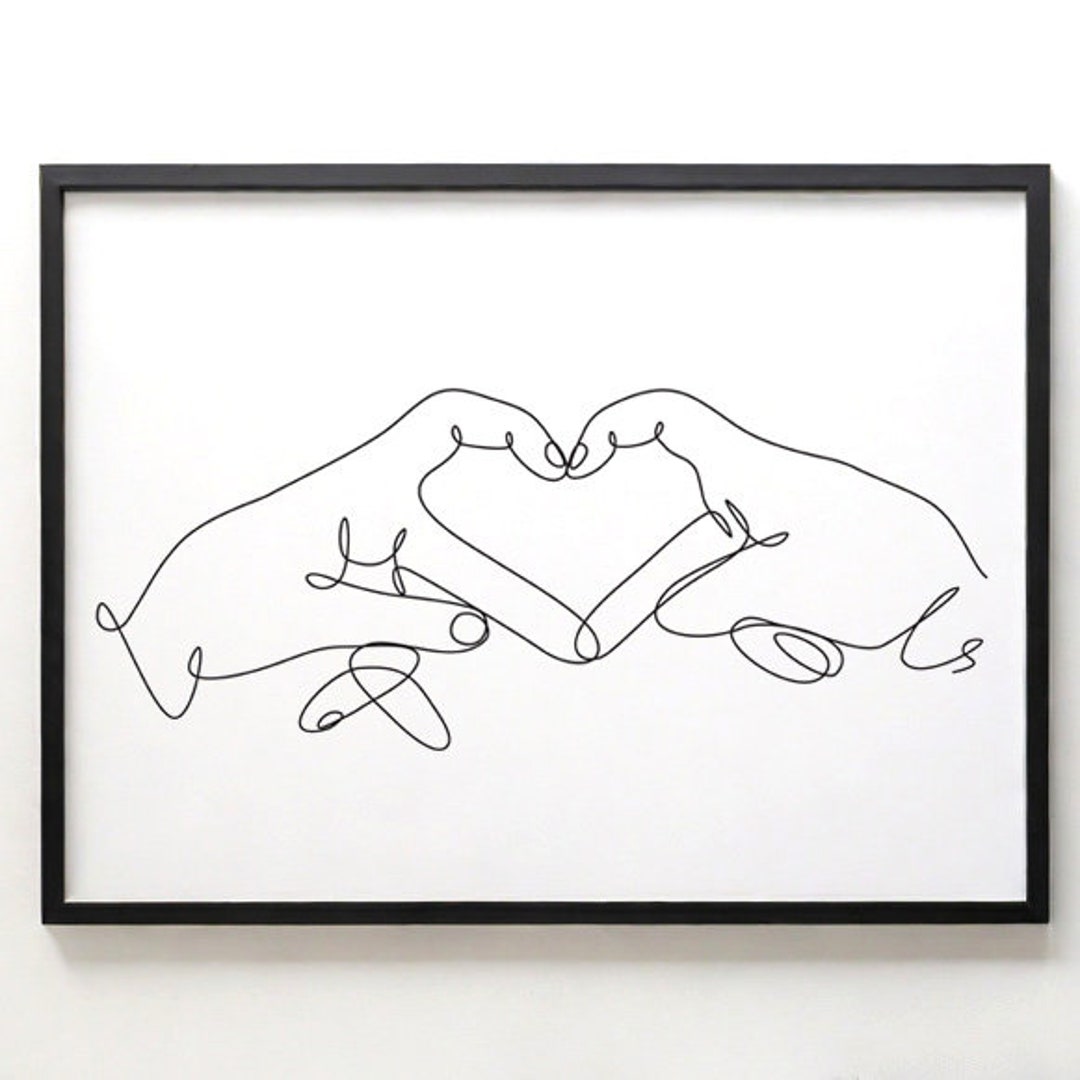 Heart Finger Dancer Line Art, Minimalist, One Line Drawing, Love, Heart ...