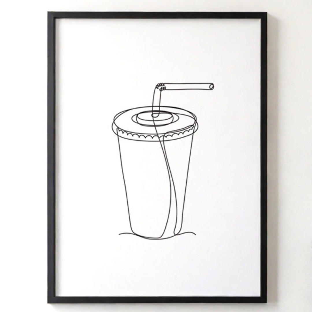 Soft Drink One Line Art, Cola, Drink, Cafe, Fast Food, Soda, Minimalist ...
