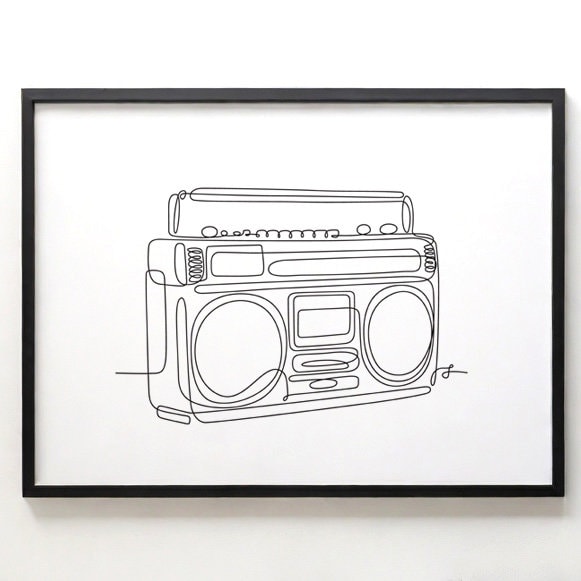 Vintage Radio Line Art, Sanyo, Old School, 80's, Minimalist Art ...