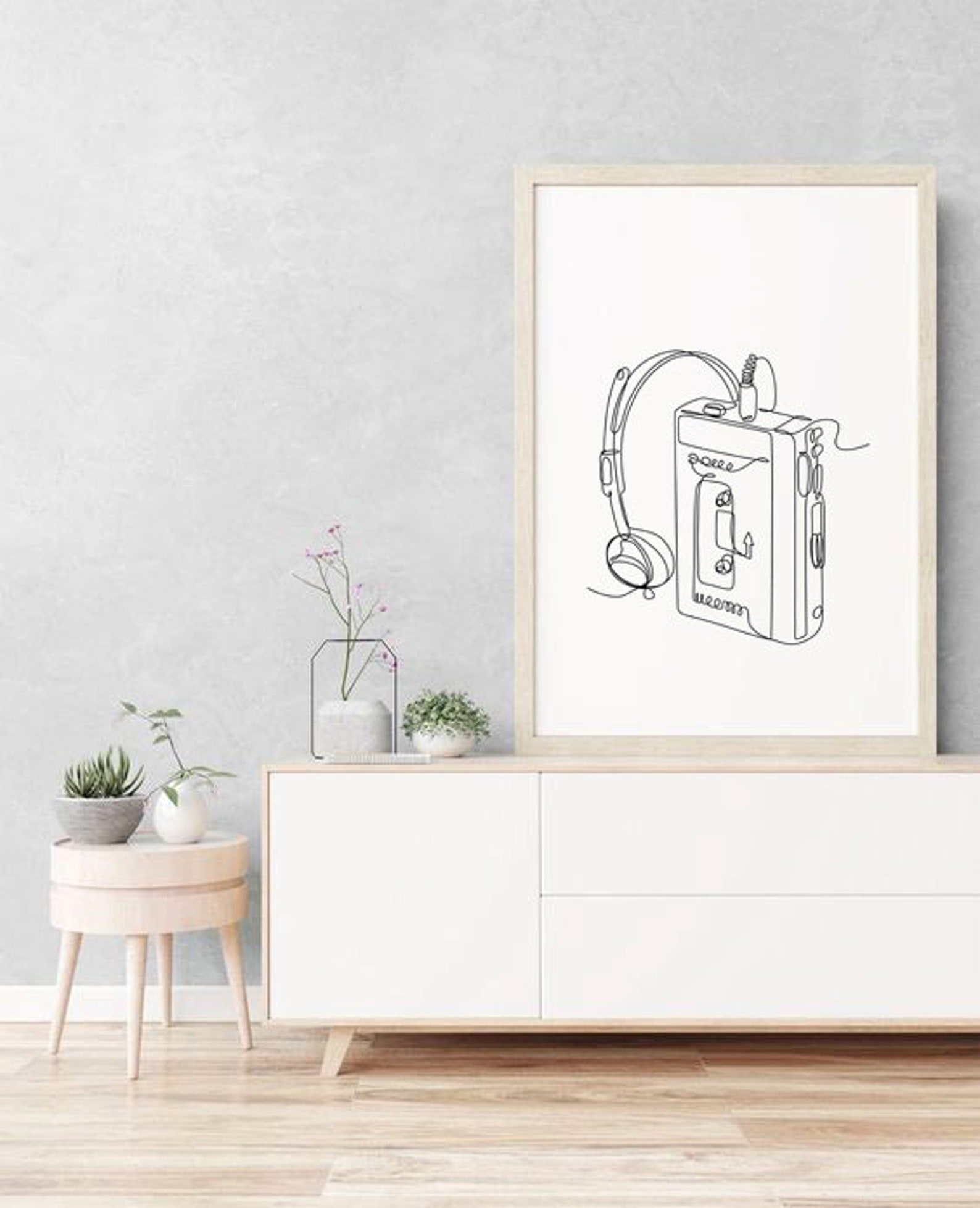 Walkman Old School Line Art, Cassette Player, 1980's, Minimalist Art ...