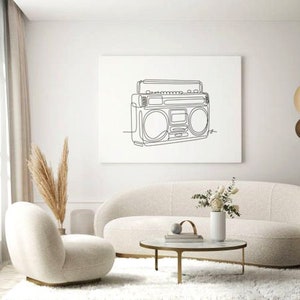 Vintage Radio Line Art, Sanyo, Old School, 80's, Minimalist Art ...