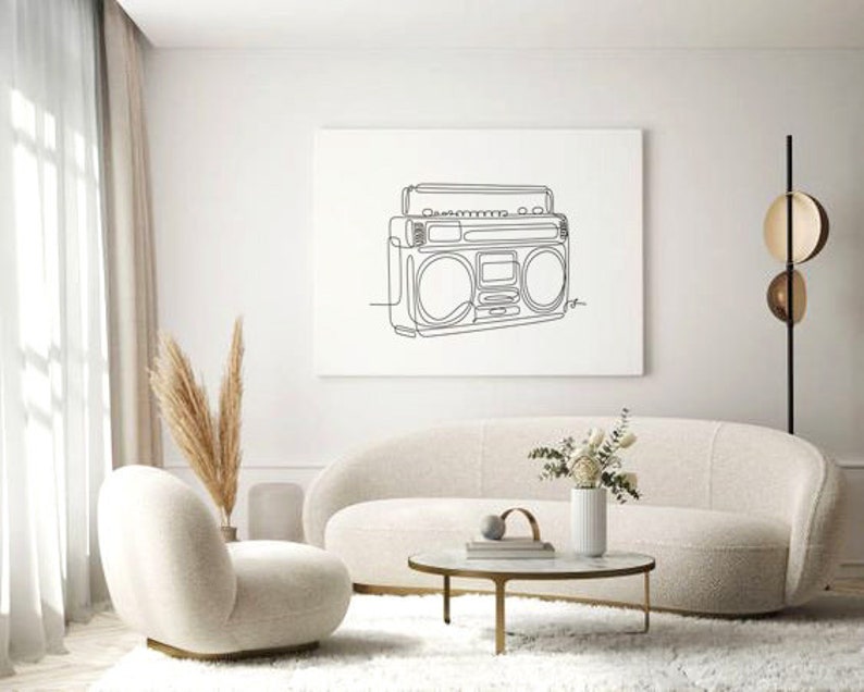 Vintage Sanyo Radio Line Art Print: 80s Home Decor (digital Download ...
