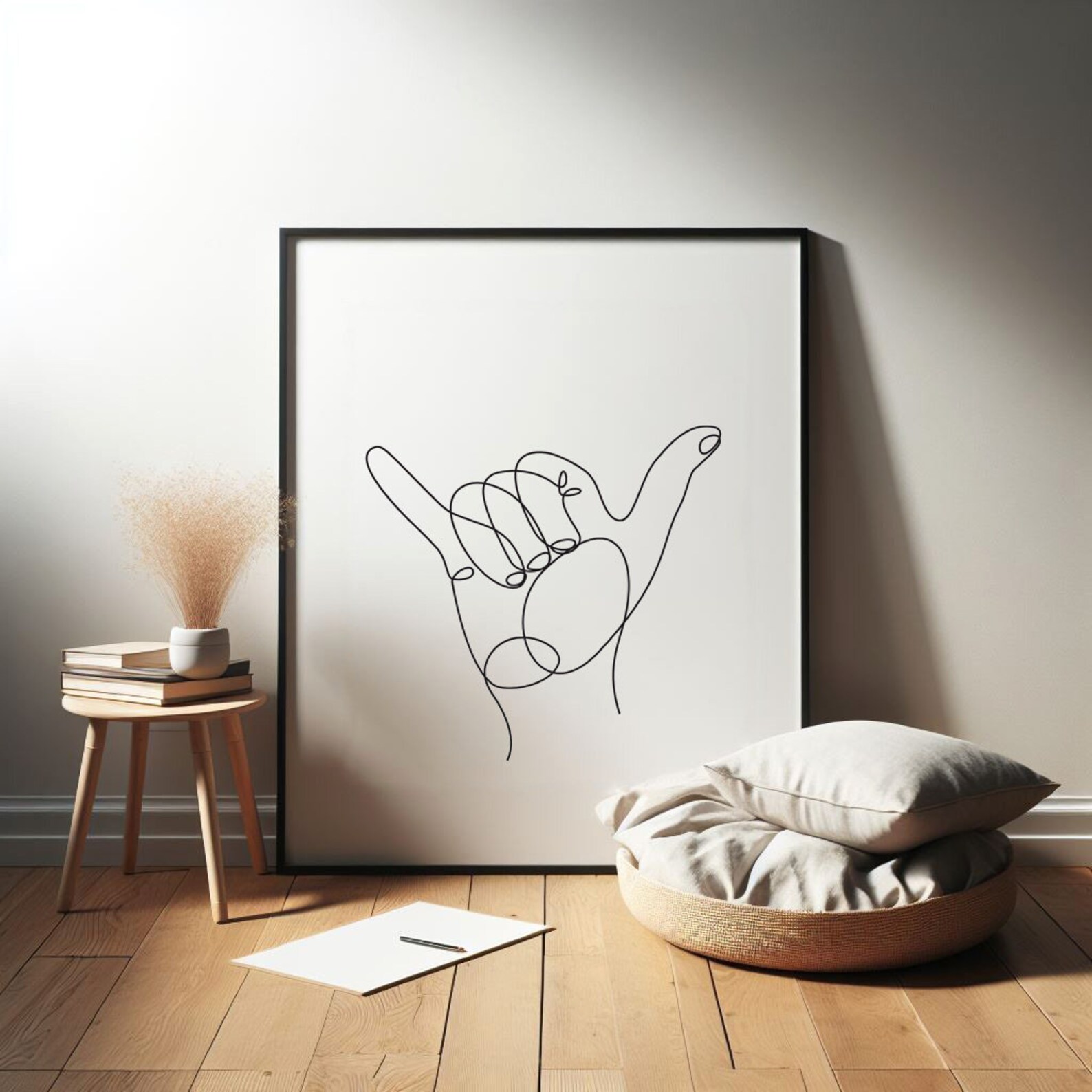 Shaka Hand Sign Line Art, Hang Loose, Surf Culture, Hand Gesture ...